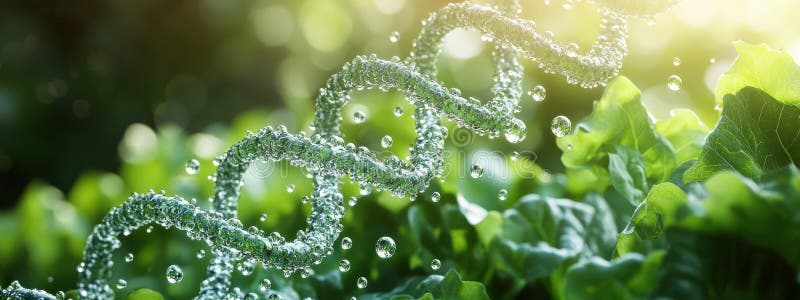 DNA Molecules on a Beautiful Nature Background. Stock Image - Image of ...