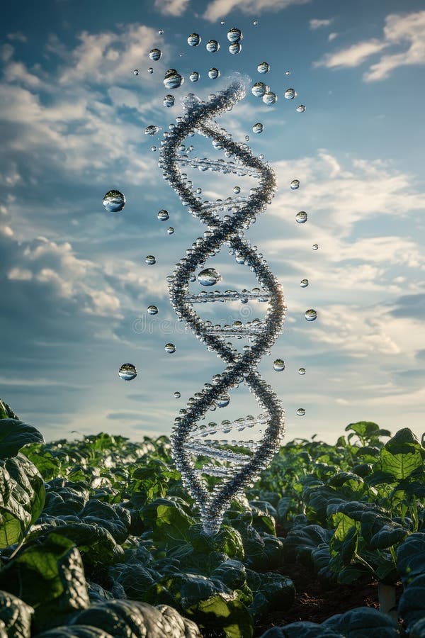 DNA Molecules on a Beautiful Nature Background. Stock Photo - Image of ...