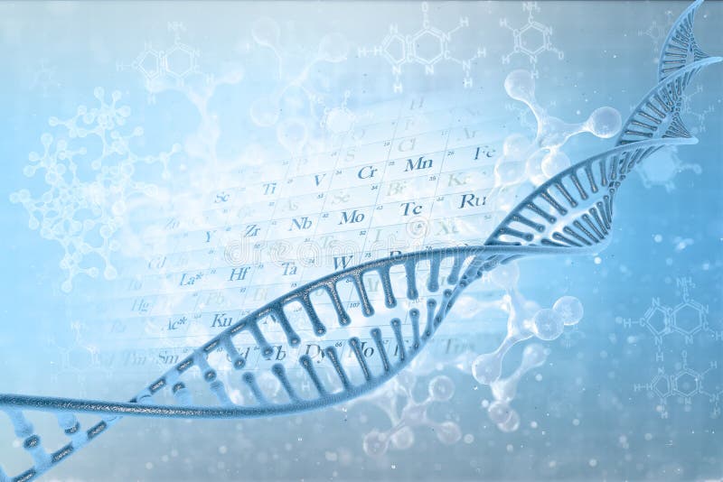DNA Molecules and Men in 3D Illustration. Stock Illustration ...