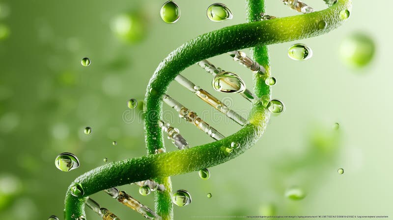 DNA Molecules in Green Environment with Water Stock Image - Image of ...