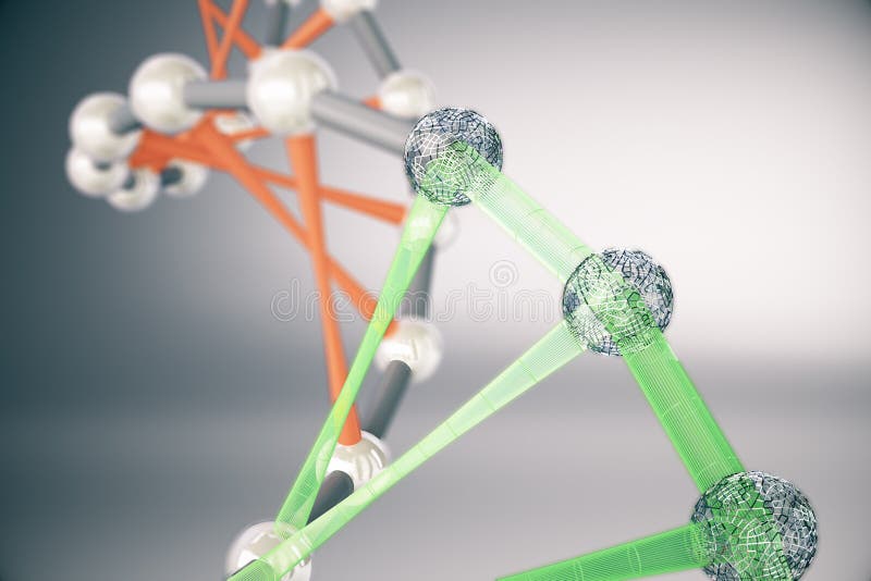 DNA Molecules on Grey Background Stock Illustration - Illustration of ...