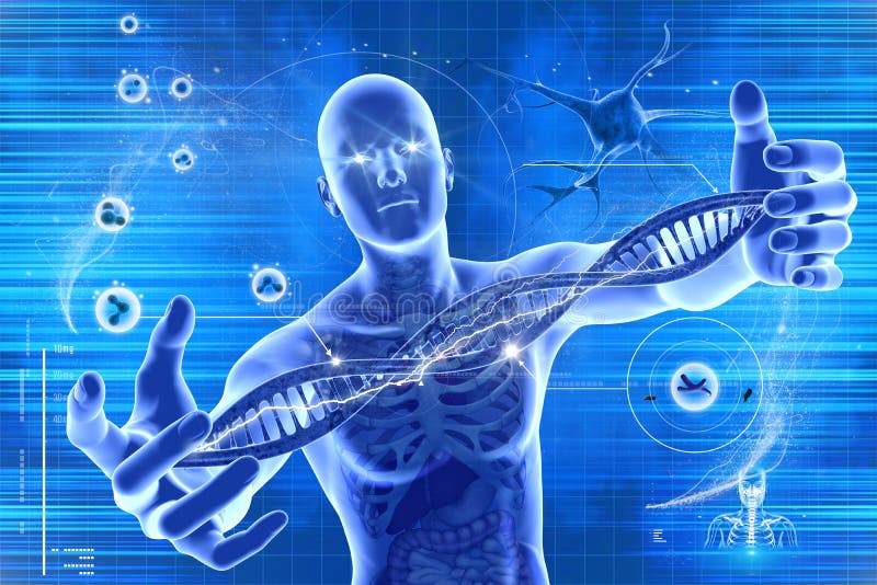 DNA molecules and men stock illustration. Illustration of backgrounds ...