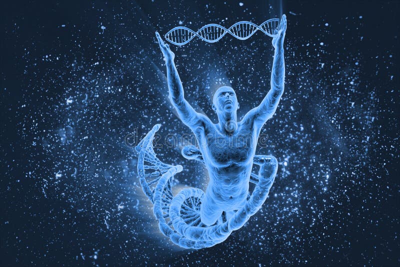 DNA molecules and men stock illustration. Illustration of backgrounds ...