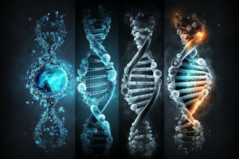 DNA Molecules on Screen, Genetic Research, Replication, Cloning ...