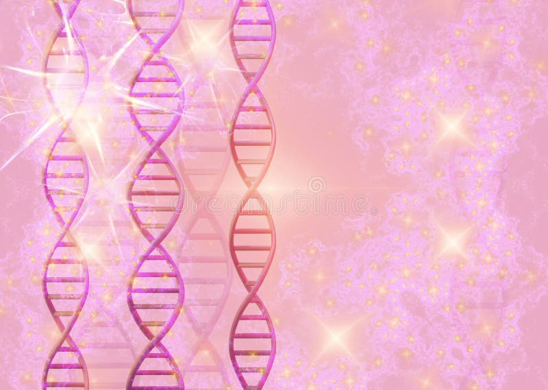 DNA Molecules Structures on Pink Background. Science and Technology ...