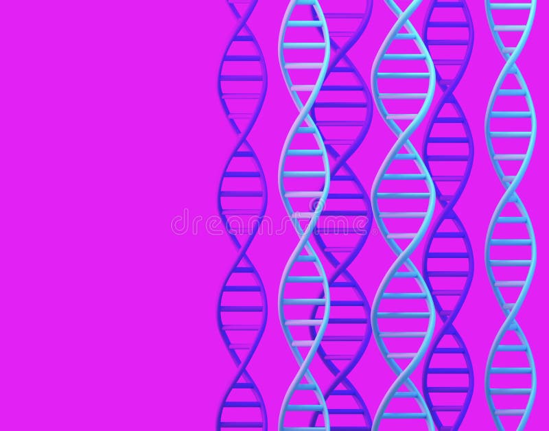 Purple DNA Molecules Structures Isolated on Black Stock Photo ...