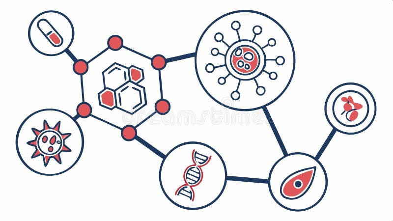 DNA Network Diagram, Genetic Science, Biology Research Vector Design ...