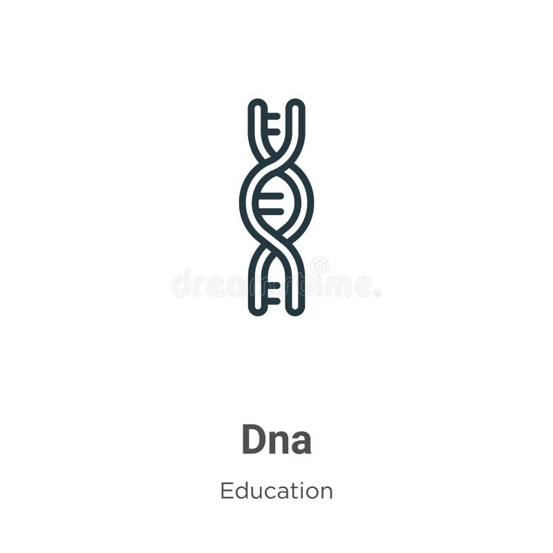 Dna Outline Vector Icon. Thin Line Black Dna Icon, Flat Vector Simple ...