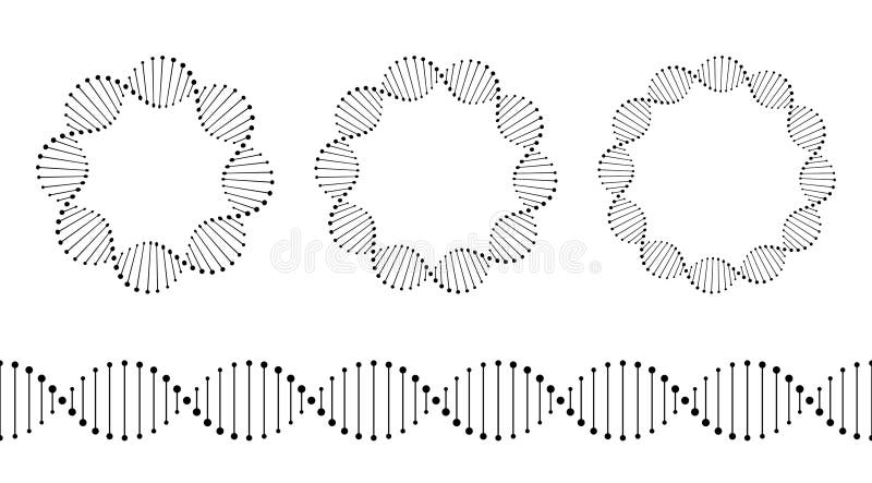 DNA Pattern Frame in Biology Medical Science Vector Icon Stock Vector ...