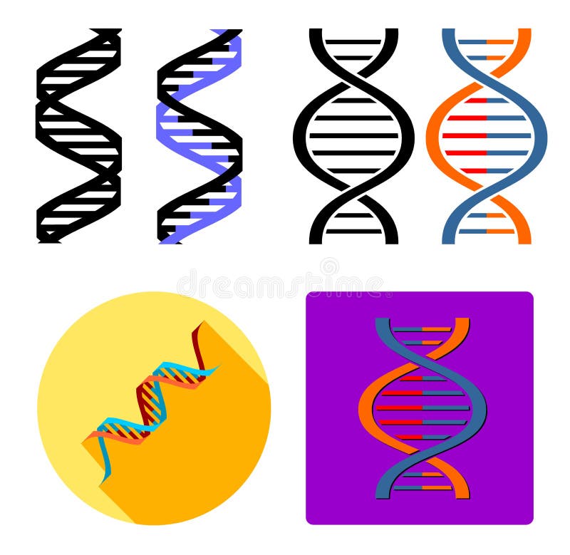 DNA-pictogram vector illustratie. Illustratie bestaande uit atoom ...