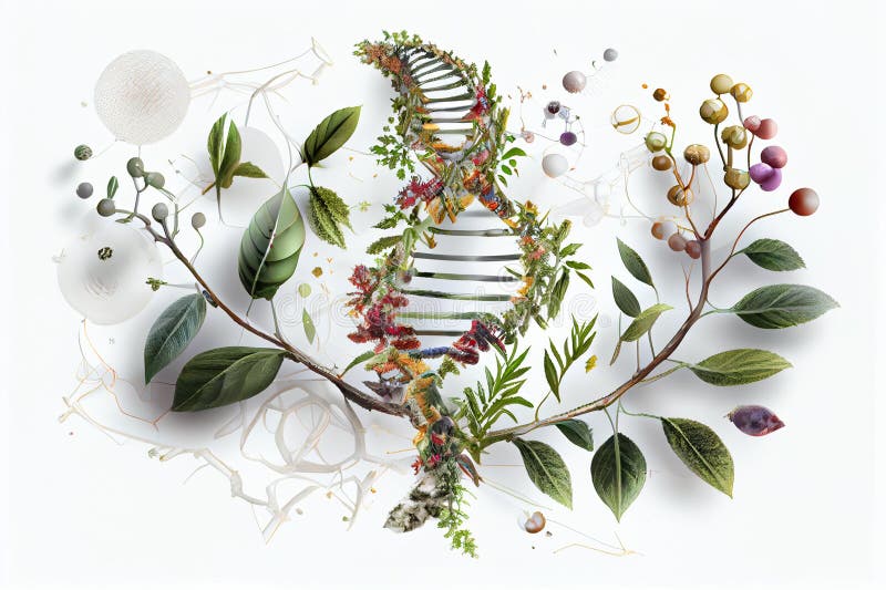 DNA Plant Concept Created with Generative Ai Stock Illustration ...