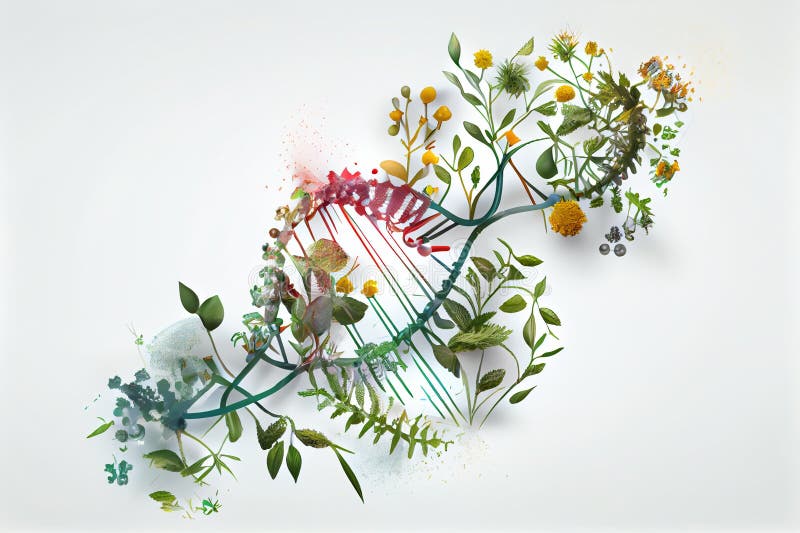 DNA Plant Concept Created with Generative Ai Stock Illustration ...