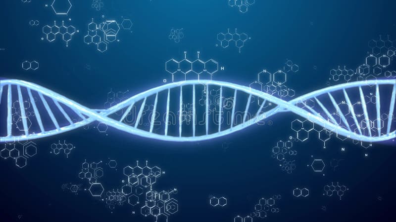 DNA Helix Molecule Loop Animation. DNA Chromosome Concept. Hologram ...