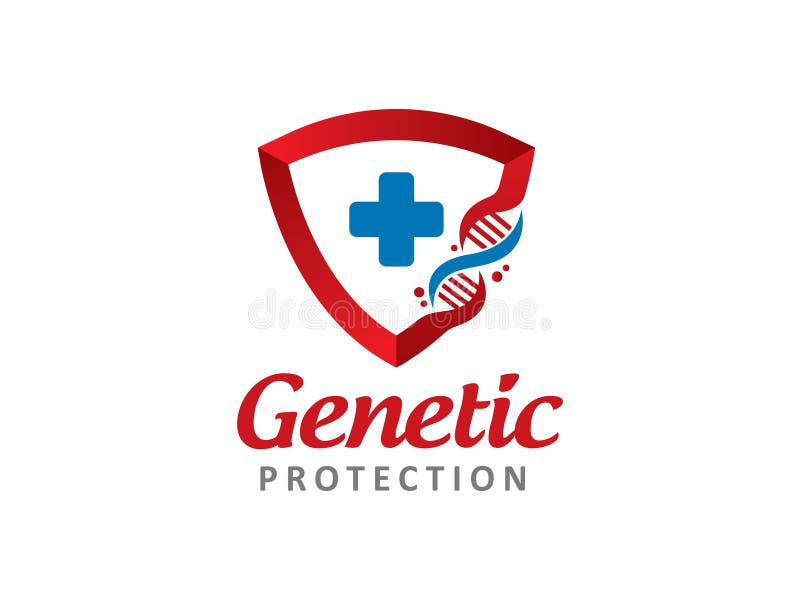 DNA Protection Logo Symbol or Icon Template Stock Vector - Illustration ...