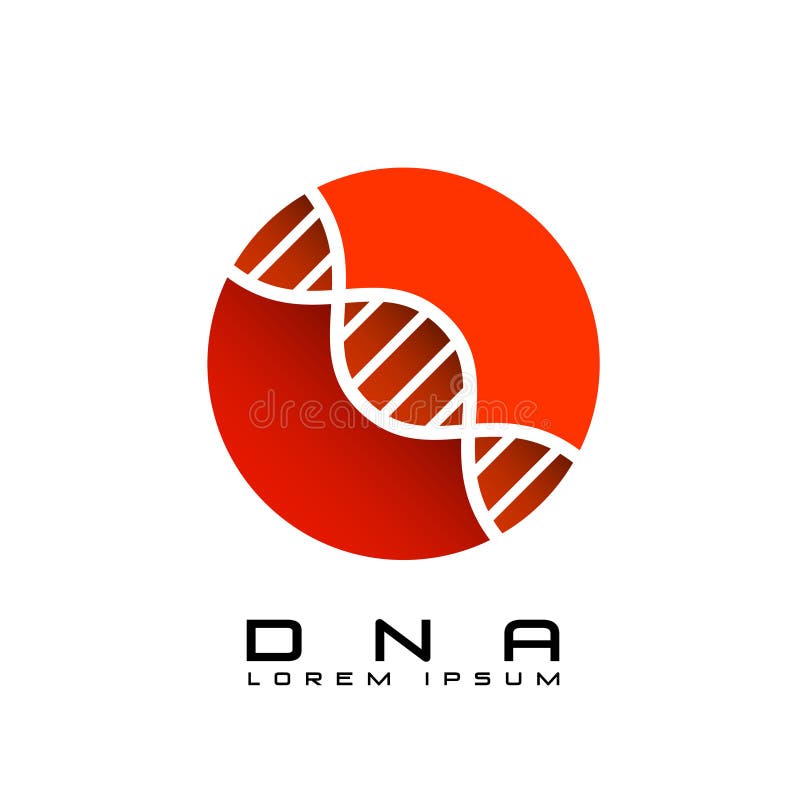 Dna Red Sign Logo Emblem Icon on White Background. Template Vector ...