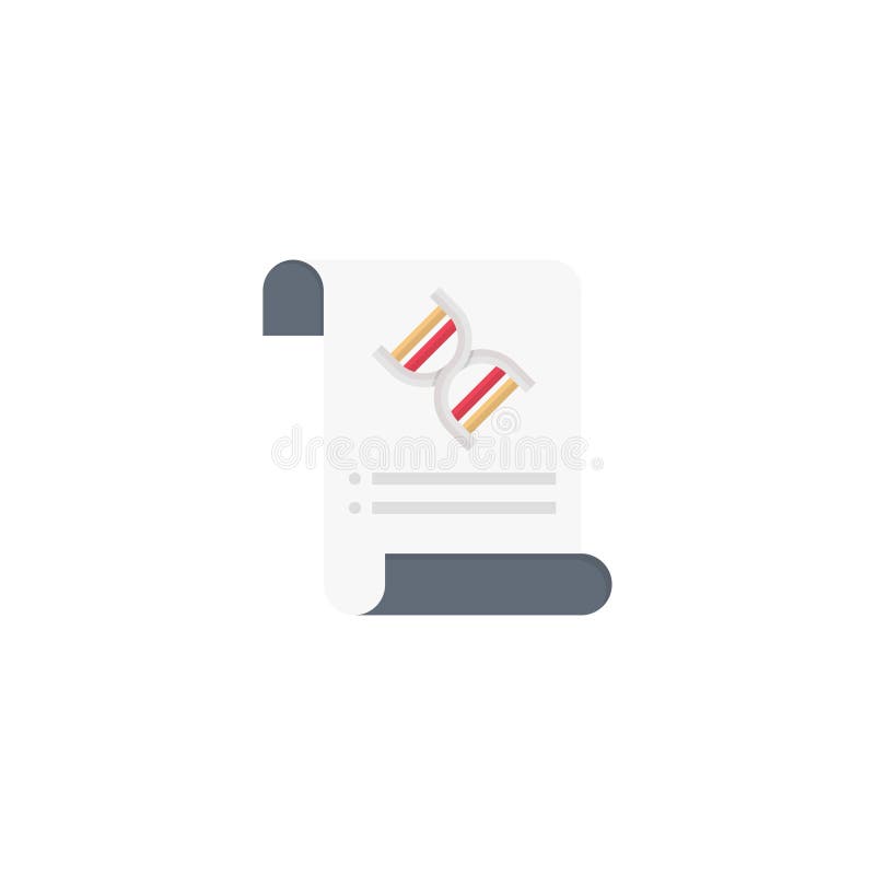 DNA Report Vector Flat Colour Icon Stock Vector - Illustration of ...