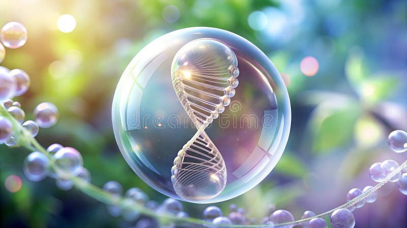 DNA Representation within a Transparent Bubble Stock Photo - Image of ...