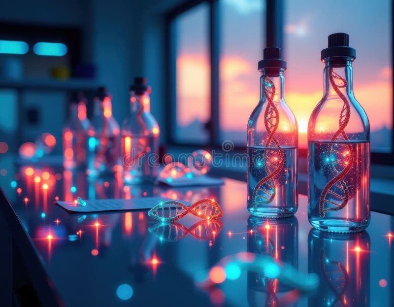 DNA Research in Laboratory - Genetic Engineering Concept Stock ...