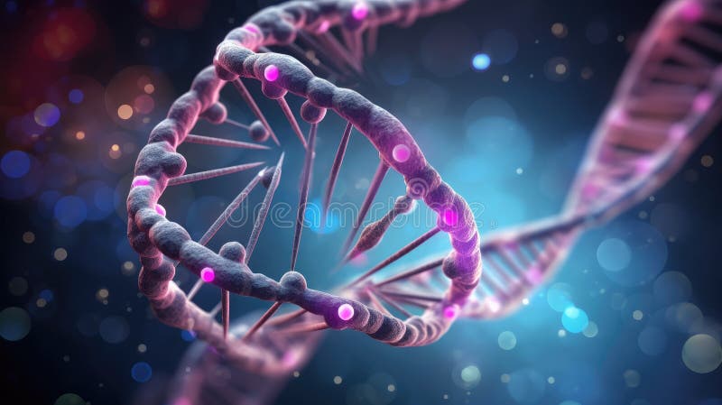 DNA Research Under the Microscope. Genetic Engineering Stock ...