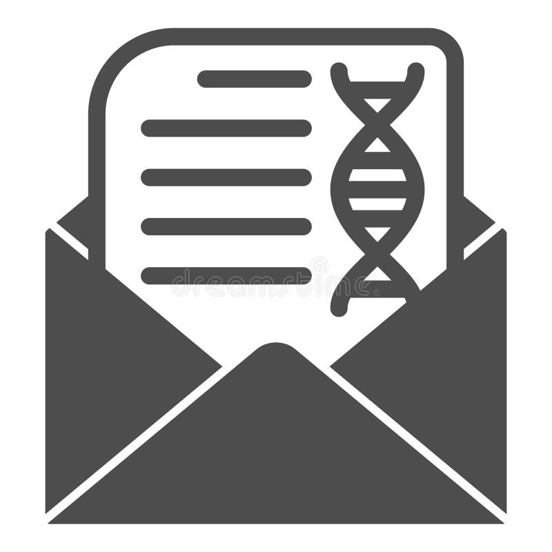 DNA Result Letter Solid Icon, Genetic Research Concept. Vector Graphics ...