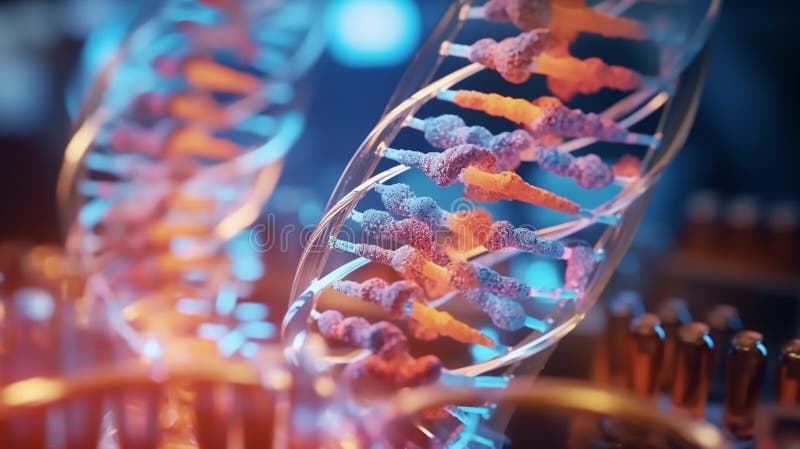 DNA Science background stock illustration. Illustration of gene - 281280821