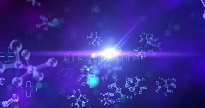 DNA, Science and Microbe in Animation by Blue Background with Hologram ...