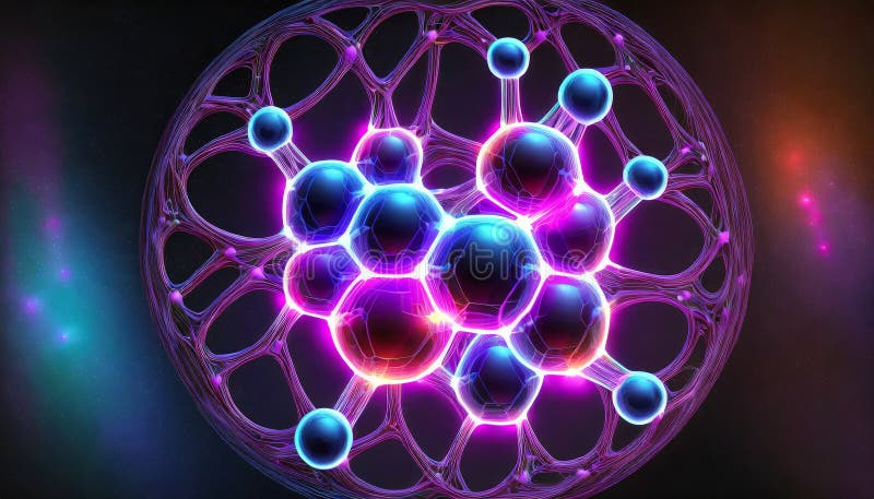 A Dna Science Neon Sphere Atom Orbit Molecule Nuclear Icon Neutron ...