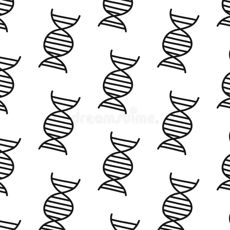 Dna Seamless Doodle Pattern, Vector Illustration Stock Illustration ...