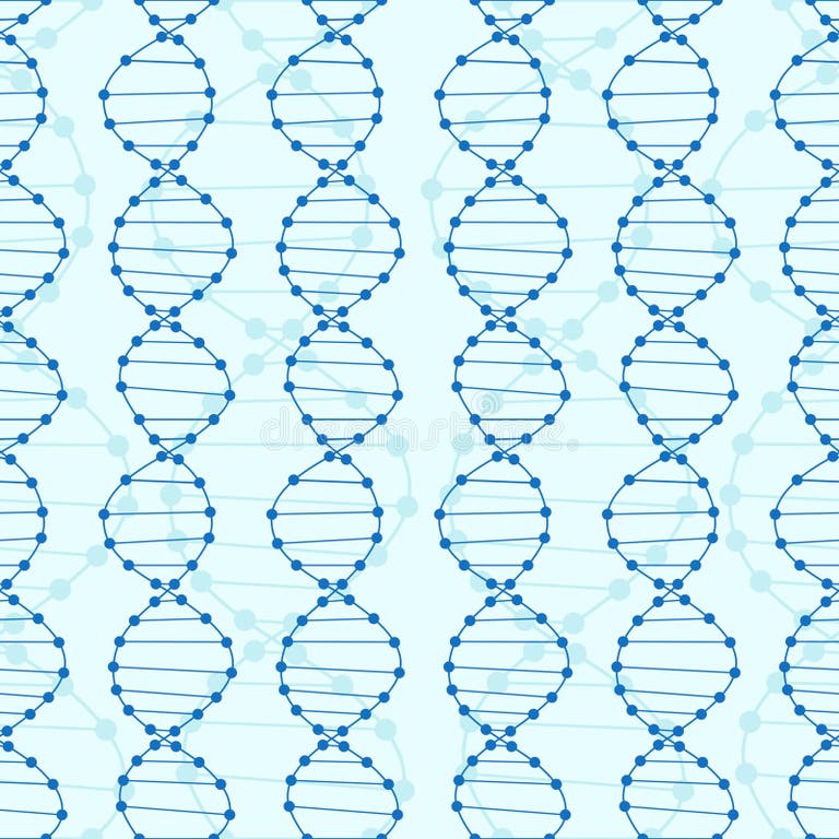 Dna Seamless Pattern. DNA Science Blue Vector Background Stock Vector ...