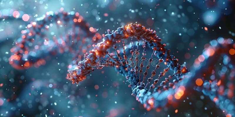 DNA Sequence. Molecules Structure Dna Code. Dna Helix Enlarged Model in ...