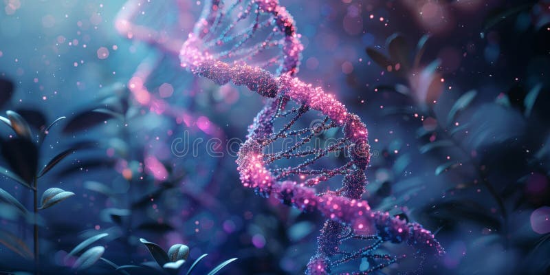 DNA Sequence. Molecules Structure Dna Code. Dna Helix Enlarged Model in ...