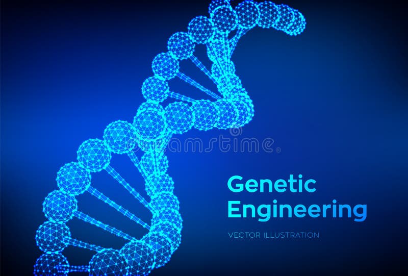 DNA Sequence. Wireframe DNA Molecules Structure Mesh. DNA Code Editable ...