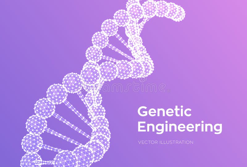 DNA Sequence. Wireframe DNA Molecules Structure Mesh. DNA Code Editable ...