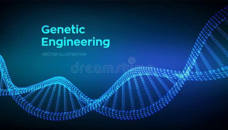 DNA Sequence. Wireframe DNA Molecules Structure Mesh. DNA Code Editable ...