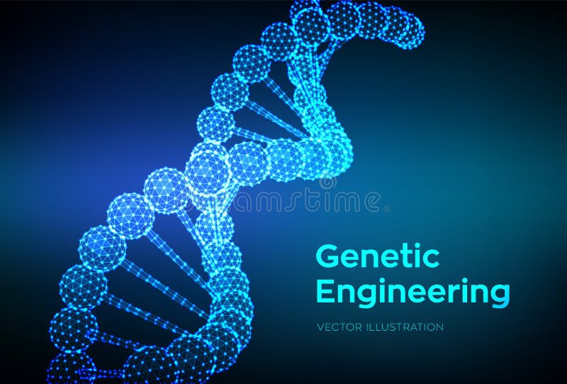DNA Sequence. Wireframe DNA Molecules Structure Mesh. DNA Code Editable ...