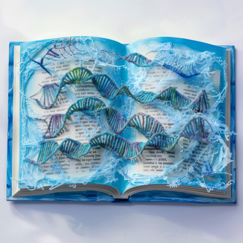 DNA Sequences and Open Book Stock Photo - Image of design, altered ...