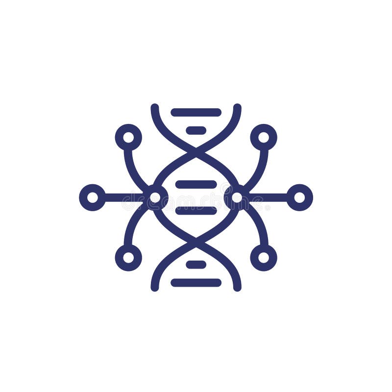 DNA Sequencing, Genetics Line Icon Stock Vector - Illustration of model ...