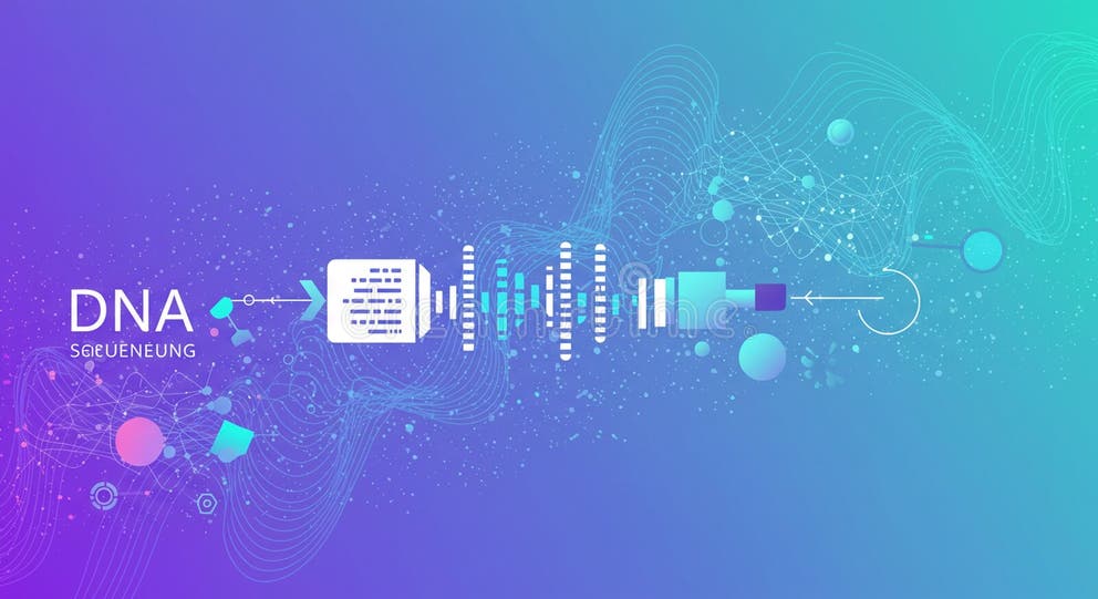 DNA Sequencing Illustration Featuring a Digital and Abstract ...