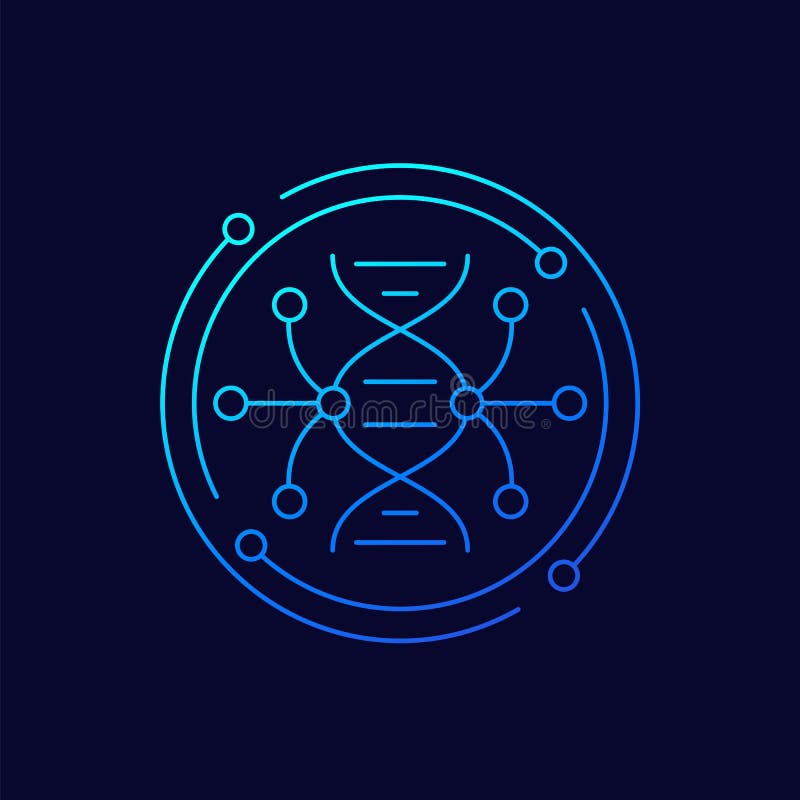 DNA Sequencing Line Vector Icon Stock Vector - Illustration of genetic ...