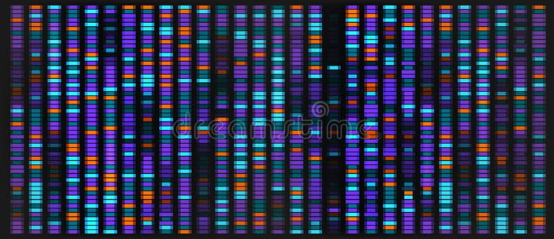 Dna Sequencing Vector Map. Genetic Chromosome Data Visualization with ...