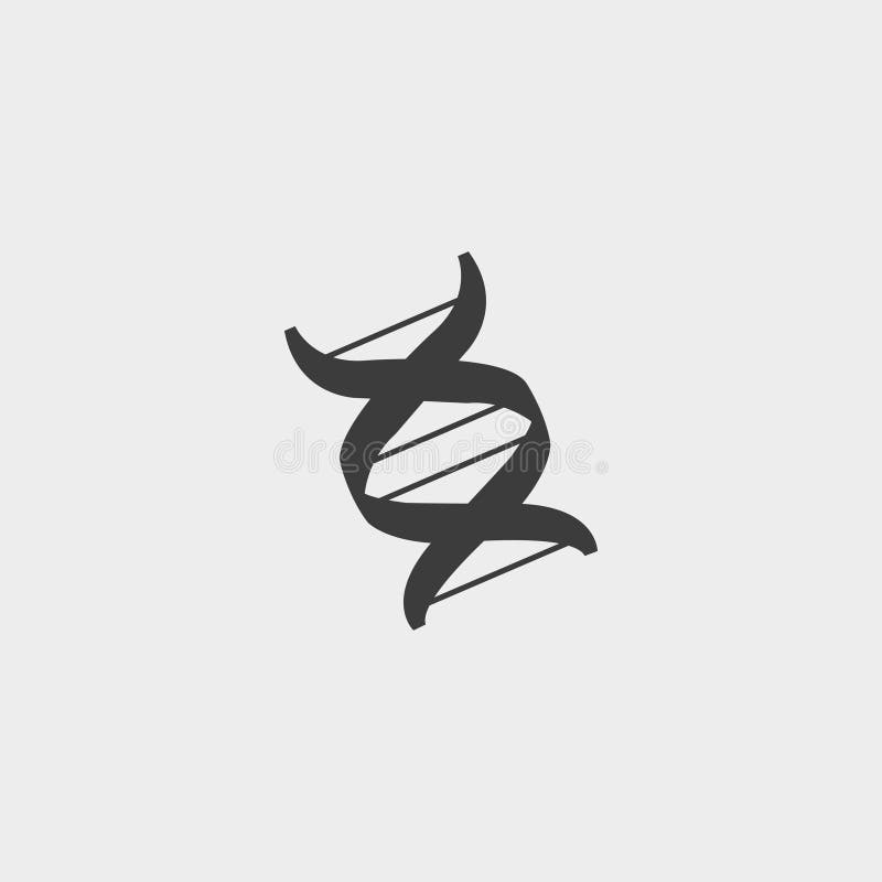 DNA Sign Icon in a Flat Design in Black Color. Vector Illustration ...