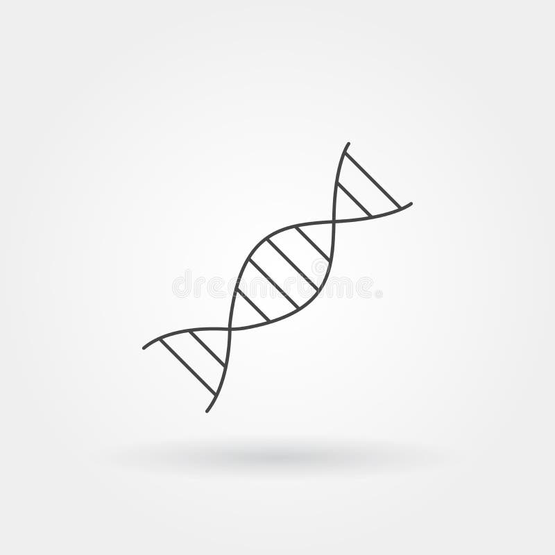 Dna Single Isolated Icon with Modern Line or Outline Style Stock Vector ...
