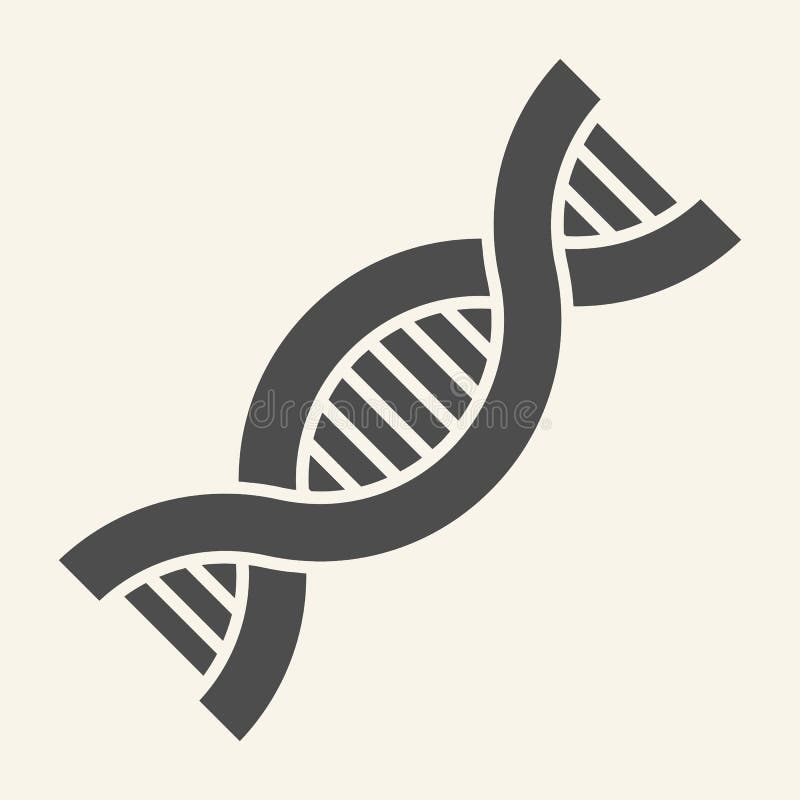 DNA Solid Icon. DNK Molecule Glyph Style Pictogram on White Background ...