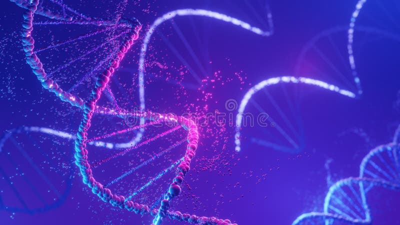 Dna Spiraalstructuur. Dna Helix Complementair Onderdeel Van Sequenties ...