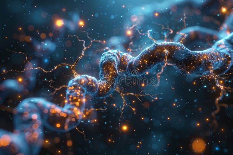 A DNA Spiral on an Abstract Dark Background. Biohacking Stock ...