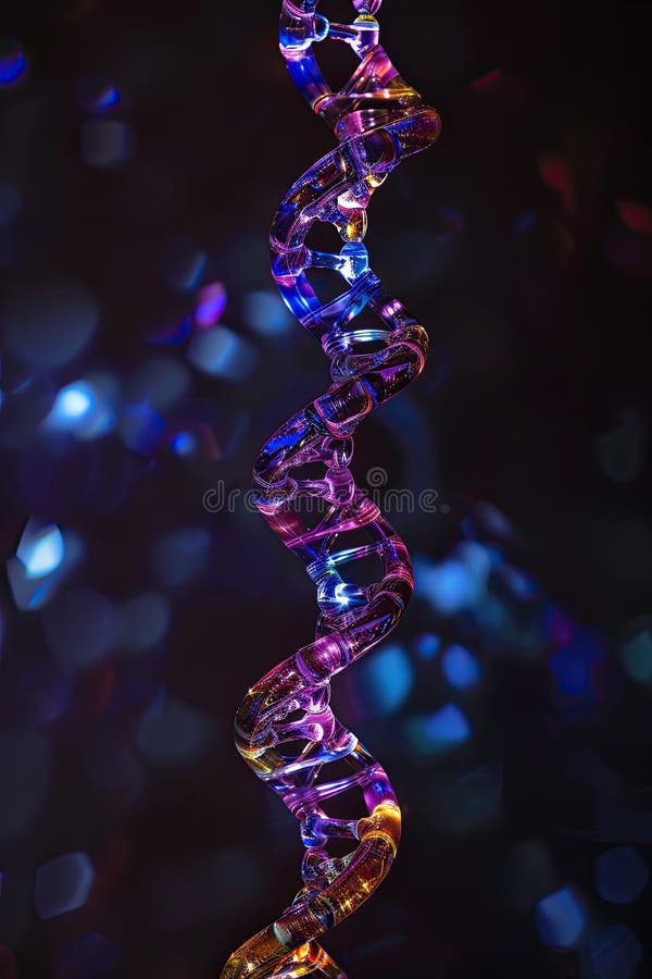 DNA Spiral on a Dark Background Stock Illustration - Illustration of ...