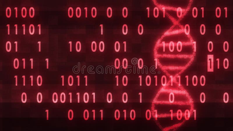 DNA Spiral Molecule Rotating on Digital Interference Noise Binar Code ...