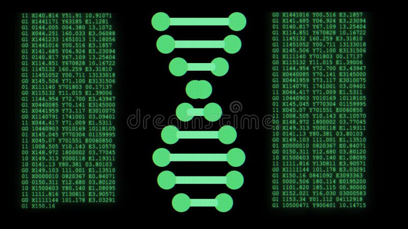 DNA Spiral Shape Molecule Decoding on Lcd Screen Seamless Loop ...