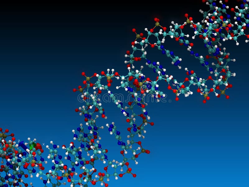 3D DNA Spiral Visualization with Depth of Field Stock Illustration ...