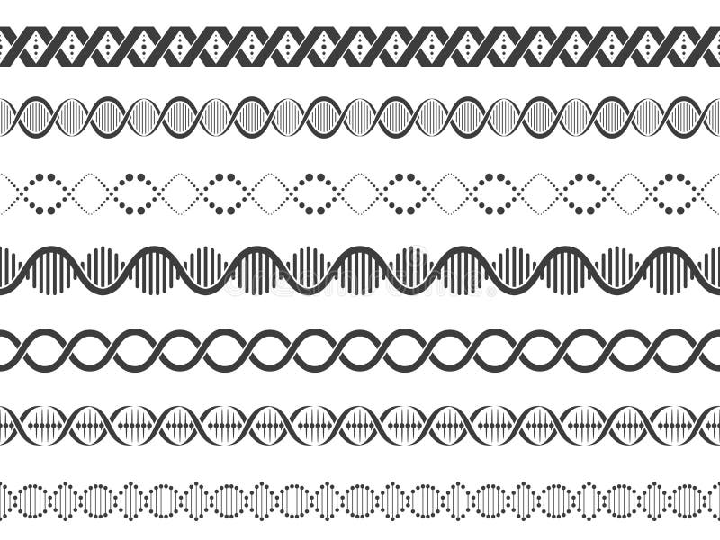 Dna Spirals Seamless Pattern. Biochemistry Gene Sequence Model for ...